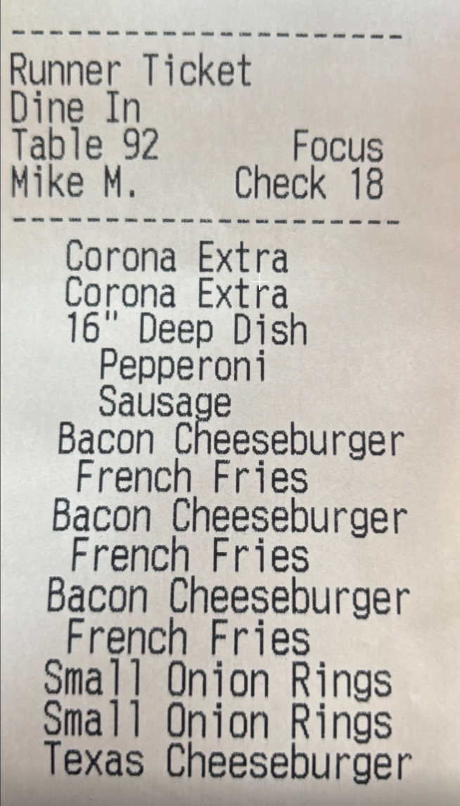 Runner Ticket – Focus POS Systems